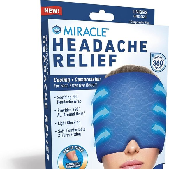 Ontel | Other | Nib Ontel Miracle Headache Relief Wrap Light Blocking Cap And Sleeping Mask Wi ...